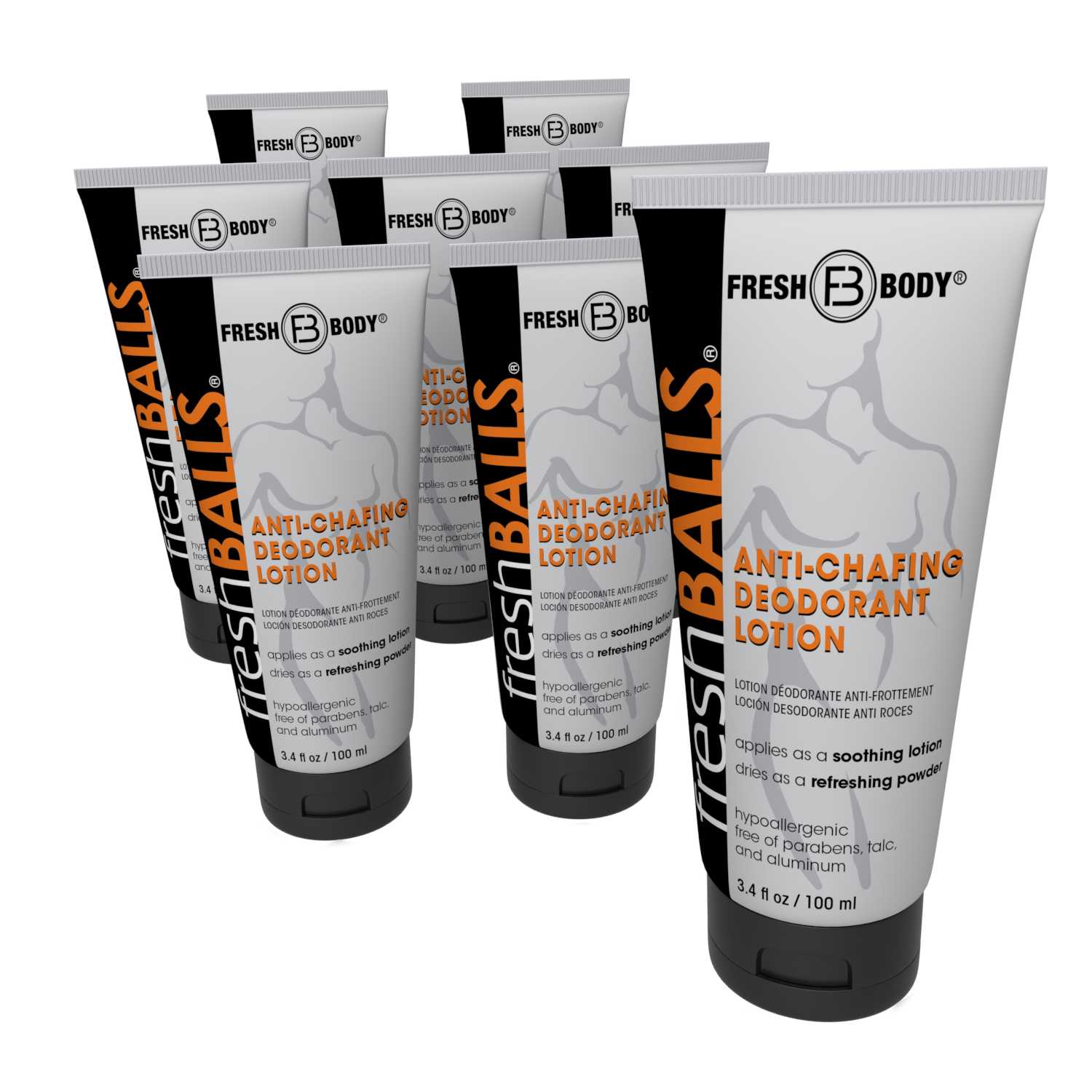 Fresh Balls Deodorant & Anti-chafing Lotion for Men 3.4 oz